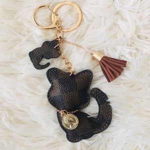 Accessories | Brown Leather Cat Keychain | Poshmark